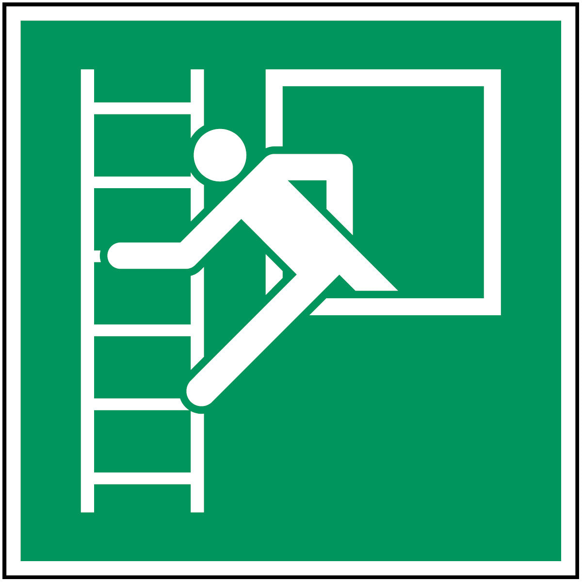 ISO Safety Sign - Emergency window with escape ladder – TOOLMART