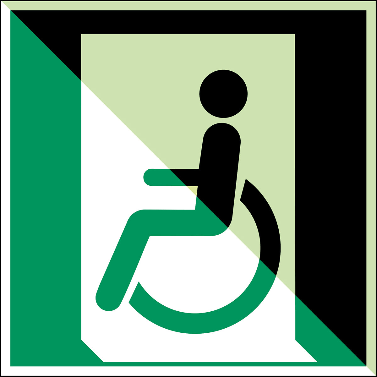 ISO Safety Sign - Emergency exit for people unable to walk or with ...
