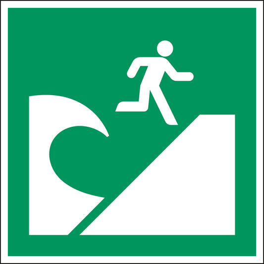 ISO Safety Sign - Tsunami evacuation area – TOOLMART