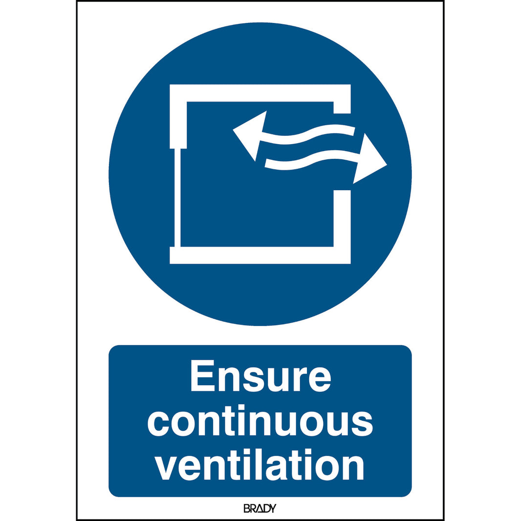 ISO Safety Sign - Ensure continuous ventilation – TOOLMART