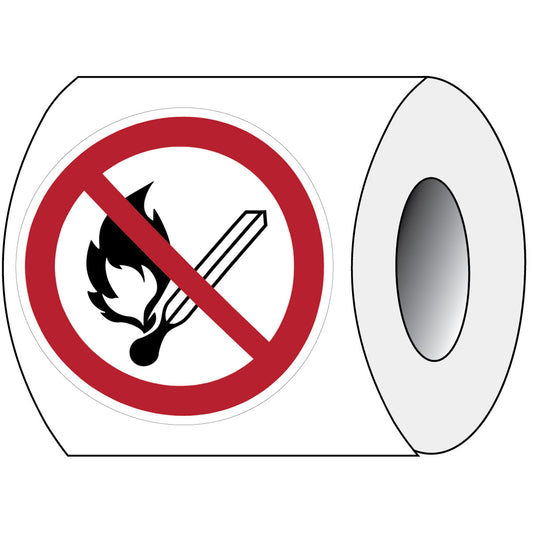 ISO Safety Sign - No open flame, Fire, open ignition source and smoking ...