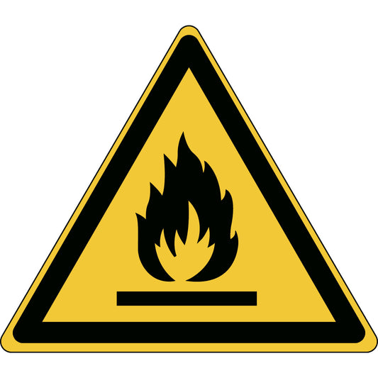 ISO Safety Sign - Warning, Risk of fire, flammable materials – TOOLMART